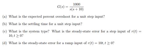 Solved For A Unity Feedback System With A Forward Path Chegg