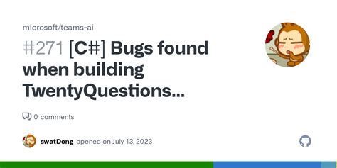 C Bugs Found When Building TwentyQuestions Sample Issue Microsoft Teams Ai GitHub