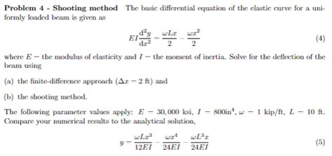 Solved Problem Shooting Method The Basic Differential Chegg