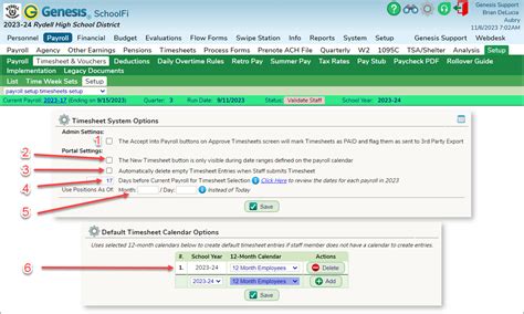 Timesheet System Options Schoolfi Support