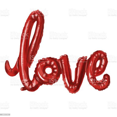 비문 사랑의 모양의 수채화 빨간 풍선 흰색 배경에서 격리 3차원 형태에 대한 스톡 벡터 아트 및 기타 이미지 3차원 형태 Day 14 공휴일 Istock