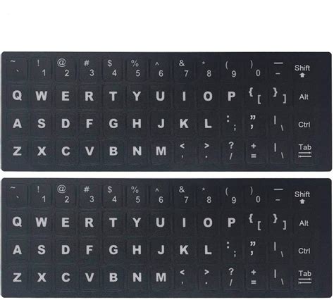 2pcs Universal English Keyboard Stickers Matte Replacement English Keyboard