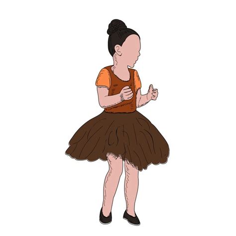 아이의 흰색 배경 컬러 스케치 프리미엄 벡터