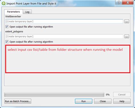 Geoprocessing Csv List As Input Parameter In Qgis 30 Processing