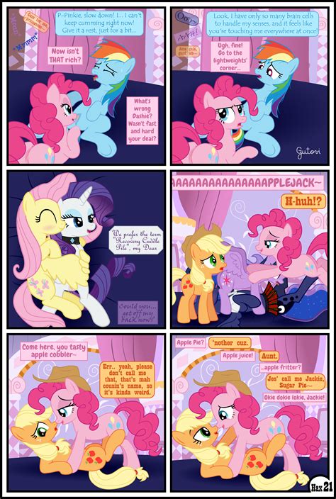 Rule 34 69 Position Absurd Res Applejack Mlp Blonde Hair Clothing Comic Dialogue English