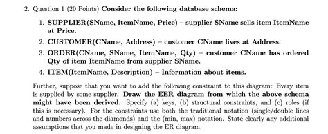 Solved Consider The Following Database