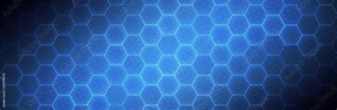 Hexagon Background Blue Technology Pattern Futuristic Backdrop Hex Vector Illustration Stock