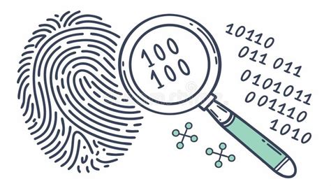 Fingerprint Code Binary Analyze Digital Security Data Check Tech Verify Vector Design