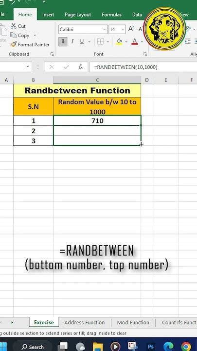 Randbetween Function In Excel Explained In Hindi Randbetweenfunction Youtube