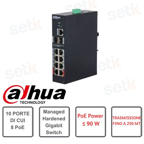 Hs4210 8gt 90 10 Port Hardened Poe 82 Sfp Dahua Network Switch