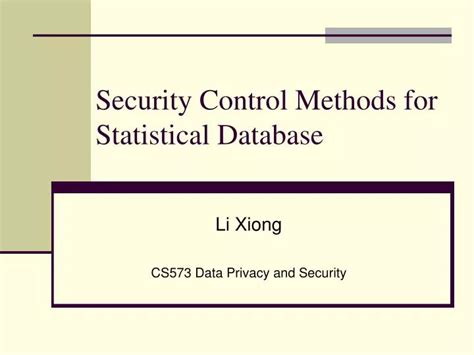 PPT Security Control Methods For Statistical Database PowerPoint Presentation ID 5691879