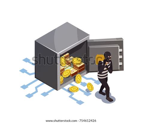 Data Encryption Cyber Security Isometric Composition Vector De Stock