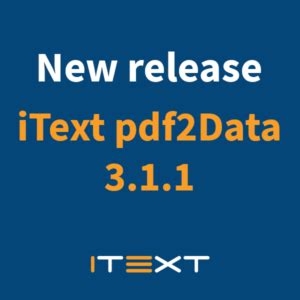 IText Pdf2Data 3 1 1 Is Now Available PDF Association
