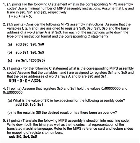 Solved 1 5 Point For The Following C Statement What Is Chegg