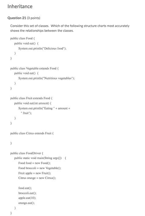 Solved Inheritance Question 21 3 Points Consider This Set