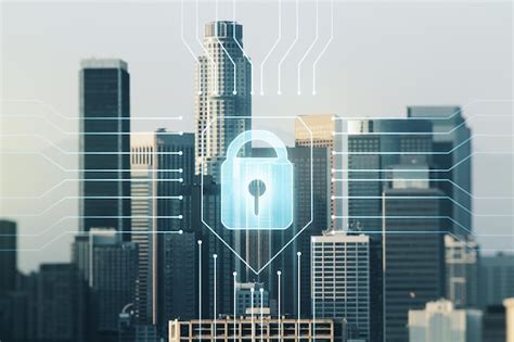 Premium Photo Virtual Creative Lock Symbol And Microcircuit