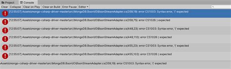 Mongodb With Unity Sintaxe Errors Drivers And Odms Mongodb