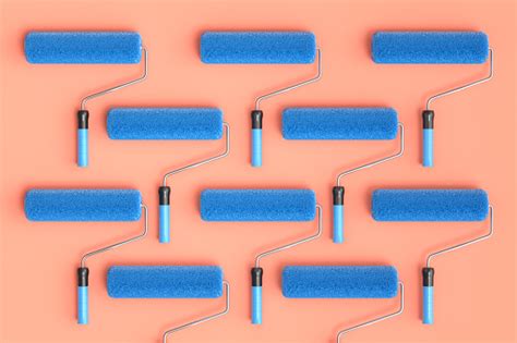 벽을 칠하고 오렌지에 아파트를 개조하기위한 페인트 롤러 세트 3차원 형태에 대한 스톡 사진 및 기타 이미지 3차원 형태 가사 집안일 가정용 장비 Istock