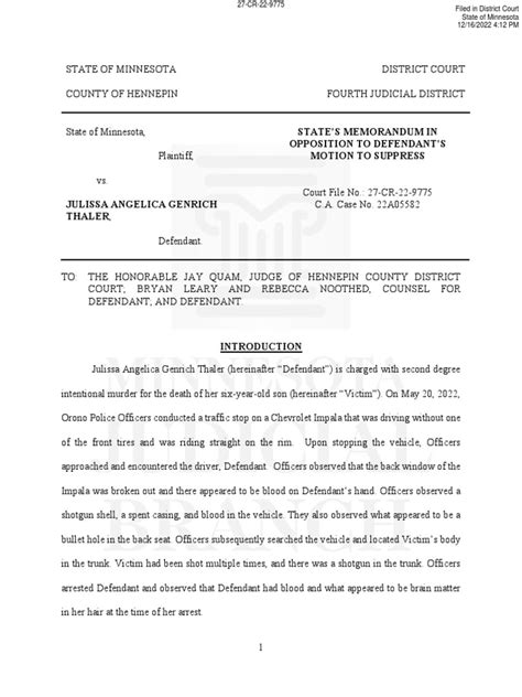 Thaler Prosecution Memo Pdf Miranda Warning Criminal Law