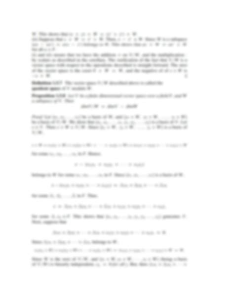 Solution Vector Spaces Direct Sum Of Vector Spaces Quotient Of A