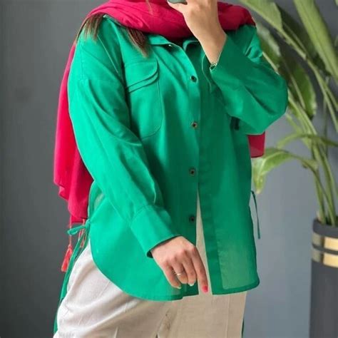 خرید و قیمت شومیزمانتویی داکرون جیب دولبه دخترانه تونیک مانتویی زنانه