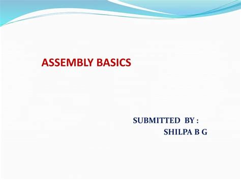 Assembly Basics Pptx Programming Languages Computing