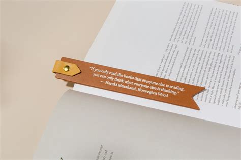 Personalized Leather Bookmark W Loop Design 4 Custom Unique Quote