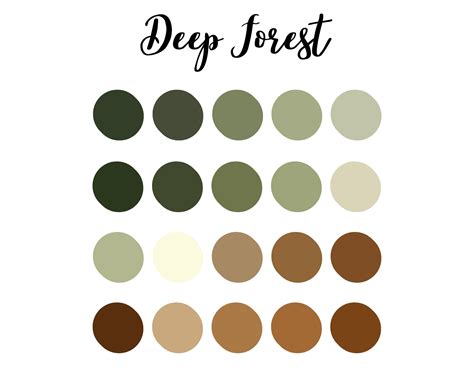 Deep Forest Color Palette Hexadecimal Color Codes 20 Etsy