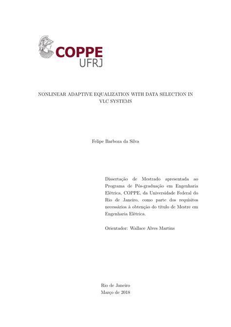 Pdf Nonlinear Adaptive Equalization With Data Selection In Vlc Systems