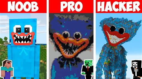 Minecraft NOOB Vs PRO Vs HACKER HUGGY WUGGY POPPY PLAYTIME CHAPTER BUILD CHALLENGE In