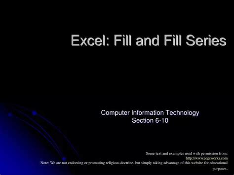 PPT Excel Fill And Fill Series PowerPoint Presentation Free Download ID