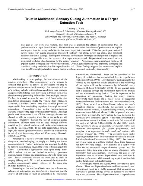 Pdf Trust In Multimodal Sensory Cueing Automation In A Target