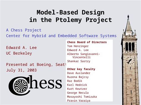 ppt model based design in the ptolemy project a chess project center