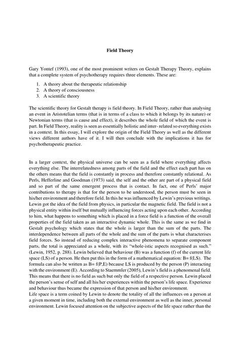 Pdf Gestalt Field Theory