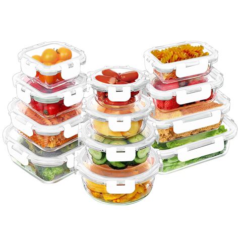 Verones 24 Pieces Glass Food Storage Containers Set