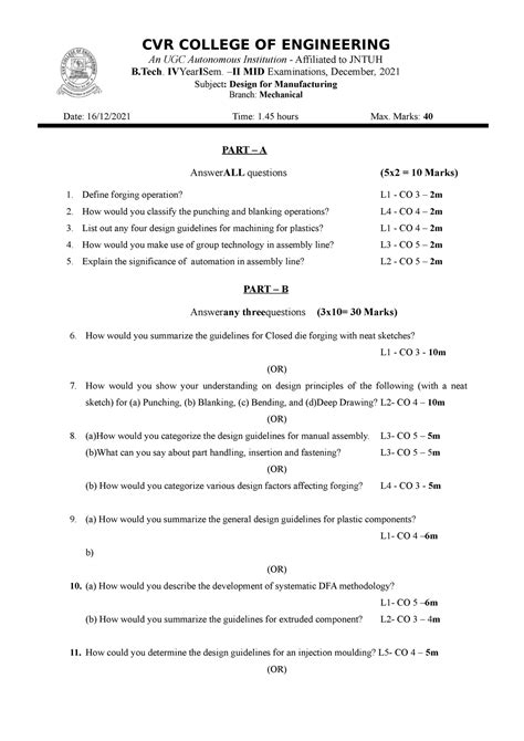 LECTURES NOTES LECTURES NOTES LECTURES NOTES CVR COLLEGE OF ENGINEERING An UGC Autonomous