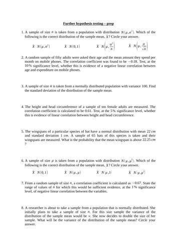Further Hypothesis Testing New A Level Maths Notes Examples