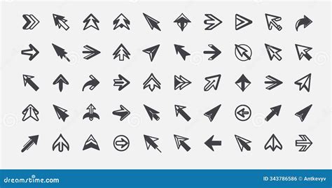 Different Styles Mouse Cursors Shape Digital Design Style Stock Vector Illustration Of