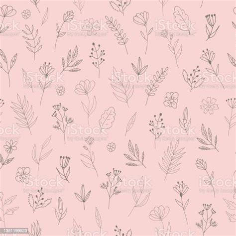 꽃 원활한 패턴 손으로 그린 낙서 벡터 미니멀리즘 스칸디나비아 단색 트렌디 한 색상 2022 간단한 추상 식물 벽지 포장지 직물 배경 꽃무늬에 대한 스톡 벡터 아트 및 기타