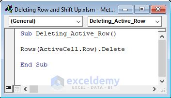 How To Delete Row With VBA And Shift Up Cells In Excel Examples ExcelDemy