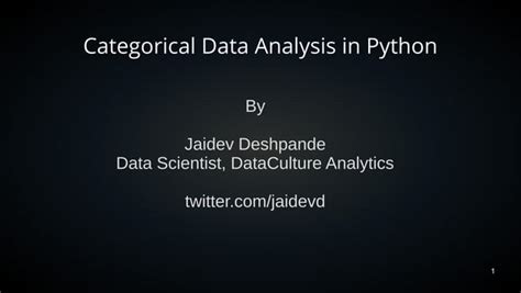Categorical Data Analysis In Python Ppt