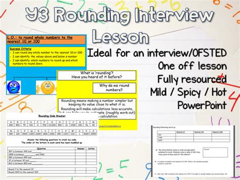 Y3 Rounding Outstanding Maths Interview Lesson Teaching Resources