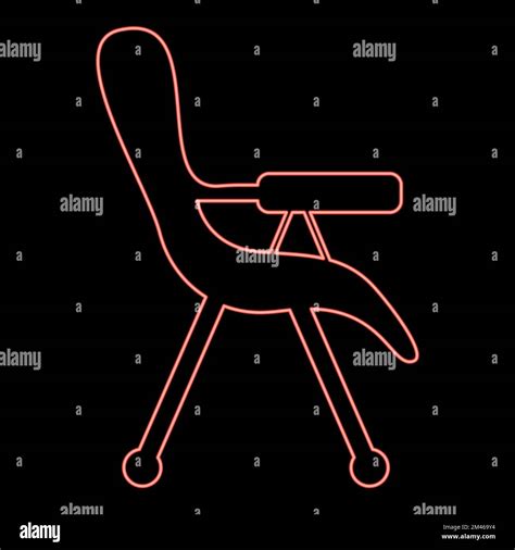 Neon Feeding Chair Red Color Vector Illustration Image Flat Style Light Stock Vector Image And Art