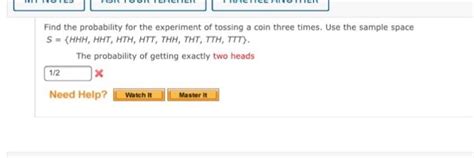 Solved Find The Probability For The Experiment Of Tossing A Chegg Com