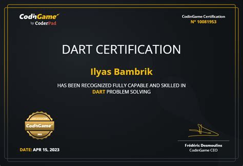 Codingame Certification