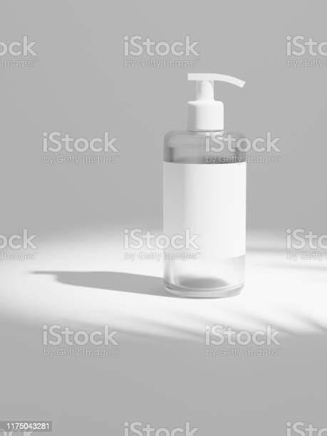 태양 아래 투명 패키지 플라스틱 샴푸 병의 3d 렌더링 모형 병에 대한 스톡 사진 및 기타 이미지 병 그림자 모형