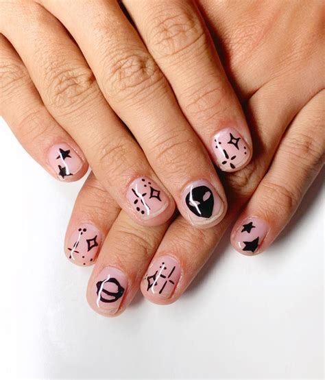 Space Themed Nail Art Menicure Male Polish Mens Manicure Man Stars