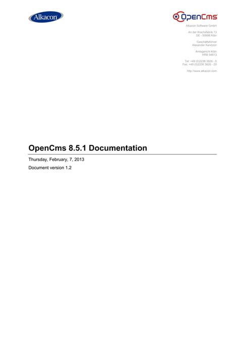 open cms 8 5 1 documentation v1 2 pdf desktop publishing computer software and applications