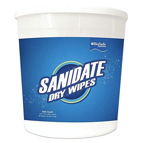 Sanidate Disposable Dry Sanitizing Wipes Clean Sanitizes And