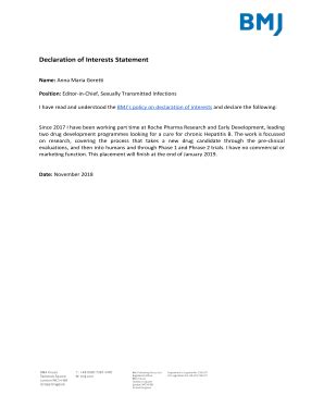 Fillable Online Declaration Of Interests Statement Sexually Transmitted Fax Email Print